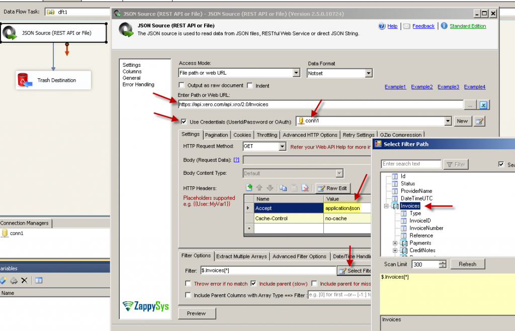 How to read/load data in Xero using SSIS | ZappySys Blog