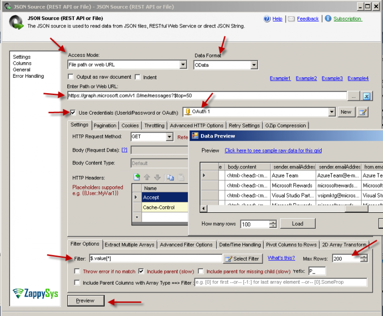 How to use Office 365 API with SSIS (Mail, Calendar, Contacts, OneDrive ...