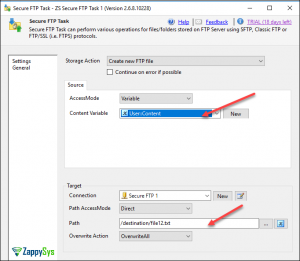 SSIS SFTP task example to upload, delete and download files / folders