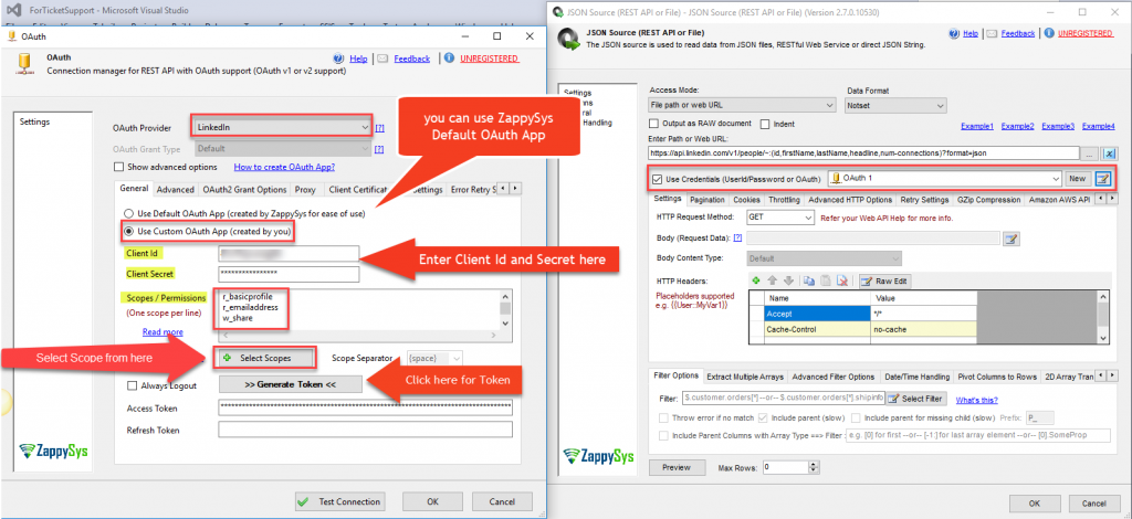 How To Read Linkedin Data In Ssis Call Rest Api Load To Sql Server Zappysys Blog