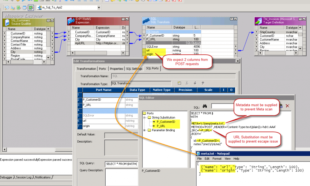 POST data to API in Informatica using SQL Transformation | ZappySys Blog