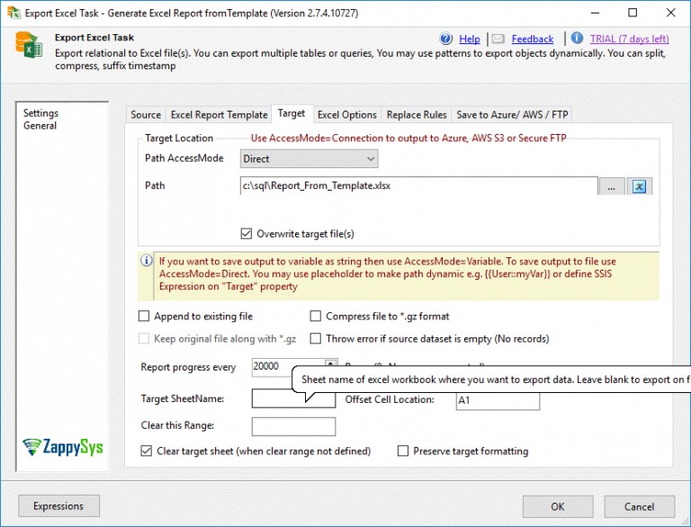 Create Excel Report In Ssis Using A Template Export Formatted Xlsx File Zappysys Blog