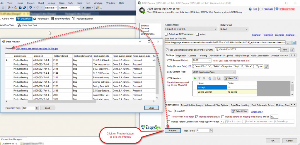 Read Azure DevOps data in SSIS (VSTS / TFS Online) – Call REST API / Load to SQL Server ...