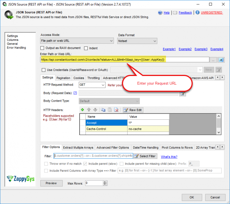 How to read Constant Contact data in SSIS – Call REST API / Load to SQL Server | ZappySys Blog