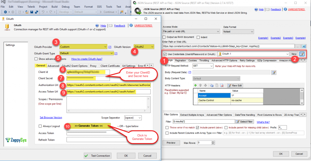 How To Read Constant Contact Data In Ssis Call Rest Api Load To Sql Server Zappysys Blog