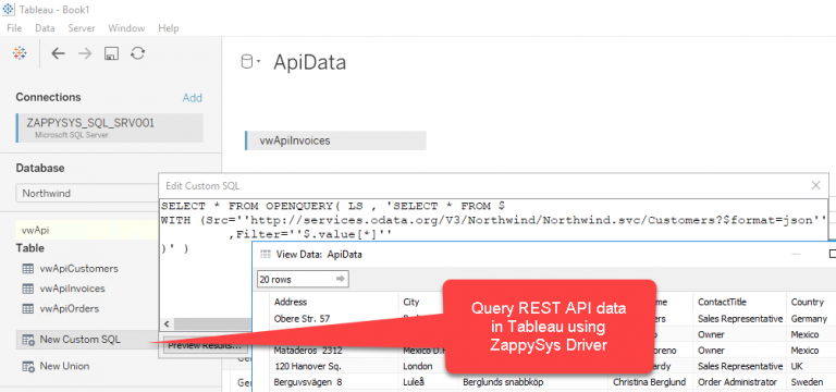 Import REST API in Tableau - Read JSON, SOAP XML, CSV | ZappySys Blog