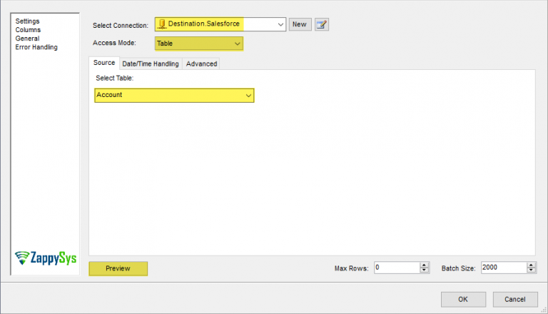 Load Data In Salesforce Using Ssis Insert Upsert Delete Update Zappysys Blog