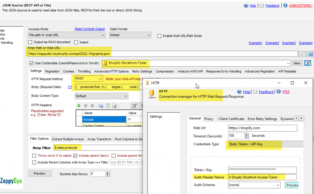 Read / Write Shopify data in SSIS (REST API) | ZappySys Blog