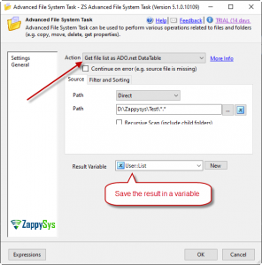 How to save a list of files into a table using SSIS. | ZappySys Blog