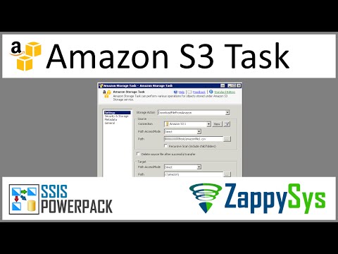 SSIS Amazon S3 Task (File Upload, Download, Delete, List) | ZappySys