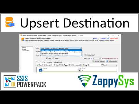 SSIS Upsert Destination (Bulk Insert, Update, Delete, Merge) | ZappySys