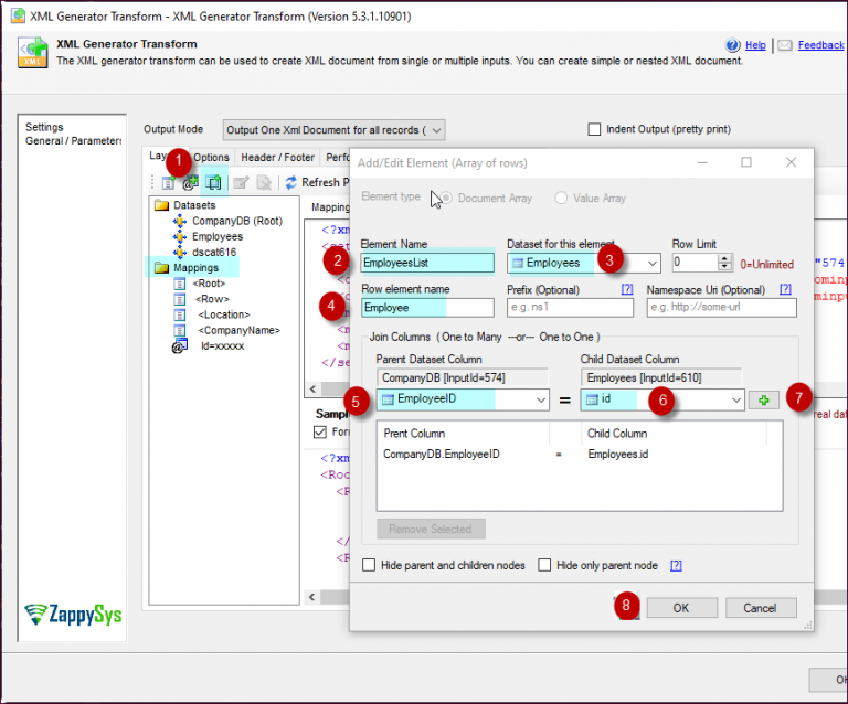 SSIS XML Generator Transform | ZappySys