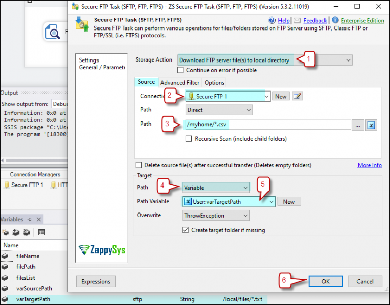 SSIS SFTP Task - Secure FTP, FTPS (SSL/TLS) | ZappySys